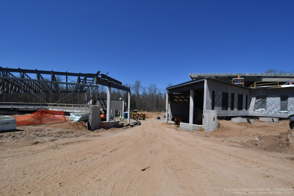 Forest County Potawatomi Community Center Exterior Progress -Greenfire